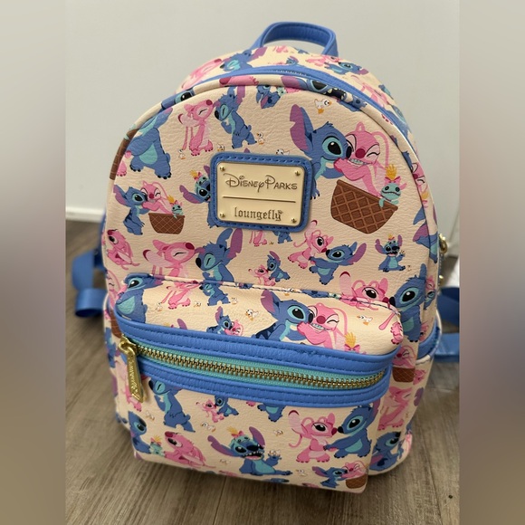Loungefly | Accessories | Disney Loungefly Stitch Kids Backpack Cream ...